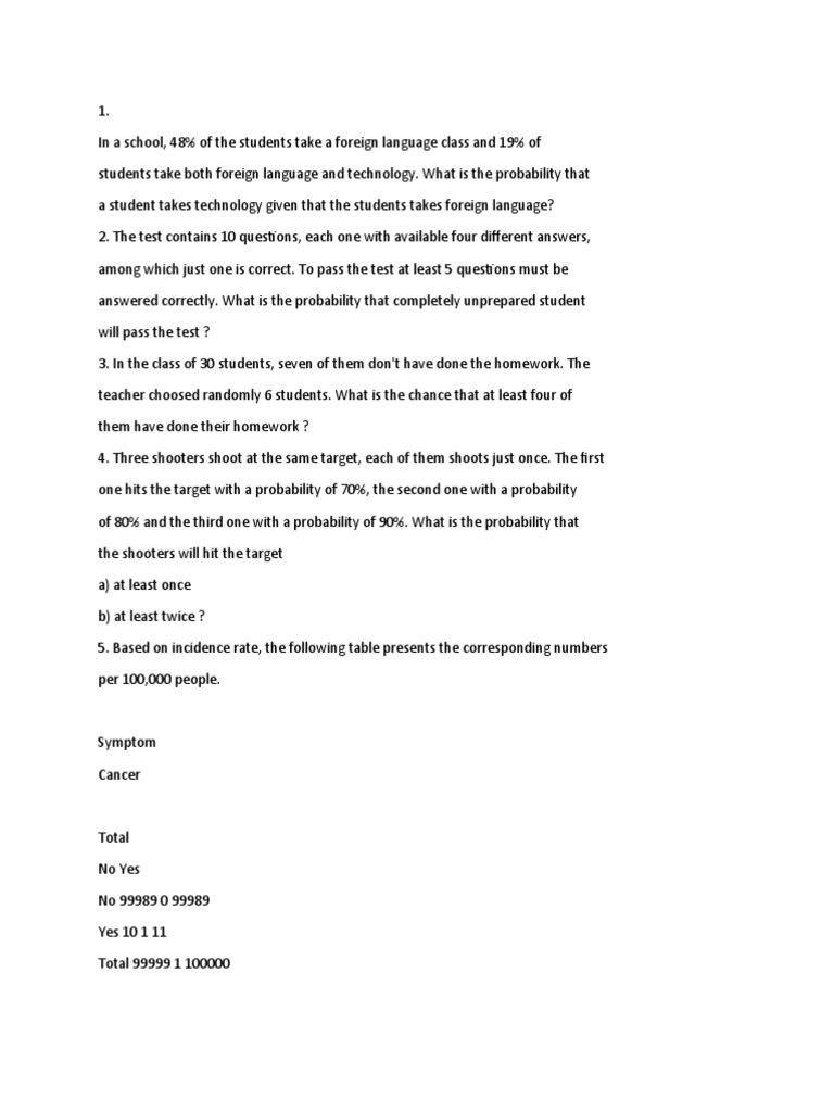 Analysis of Probability and Statistics Problems | PDF | Probability Distribution | Standard ...