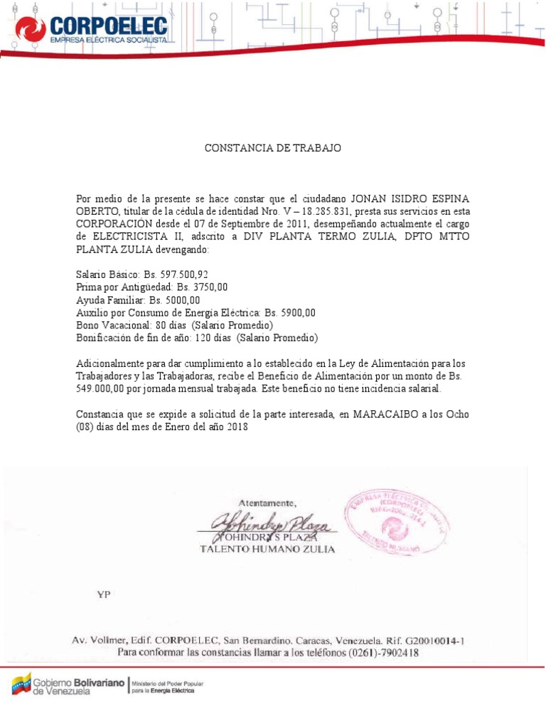 Carta Editable Con Sello y Firma | PDF