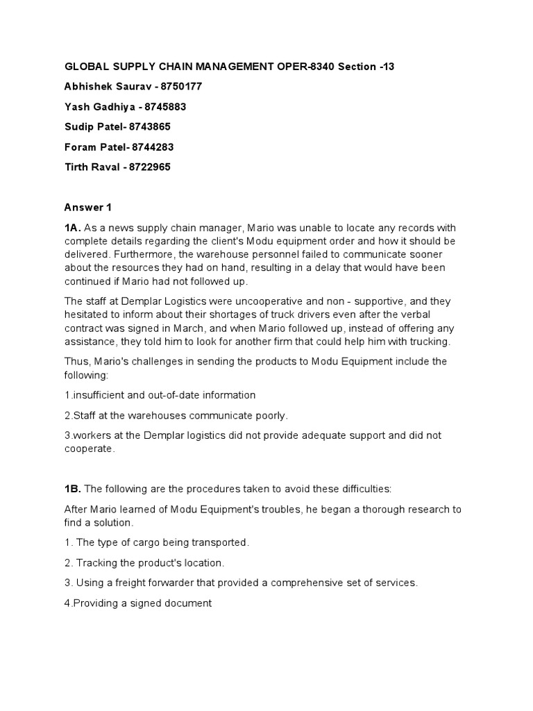 Case Study 3 | PDF | Cargo | Freight Transport