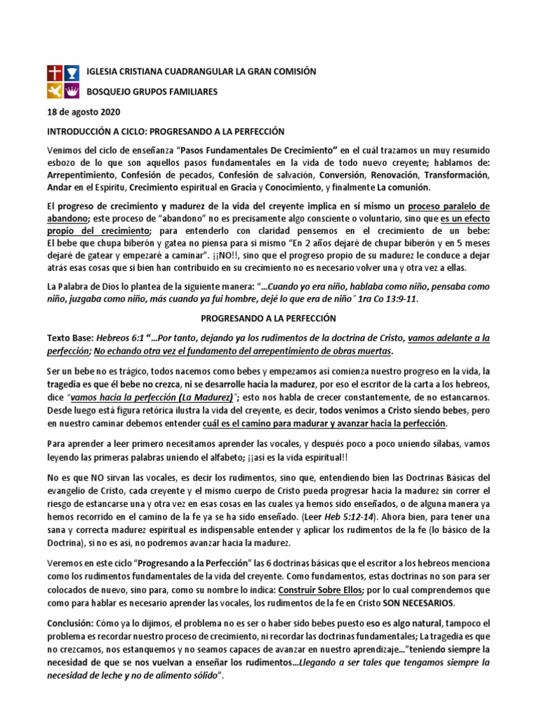 Progresando A La Perfección | PDF | Cristo (título) | Fe