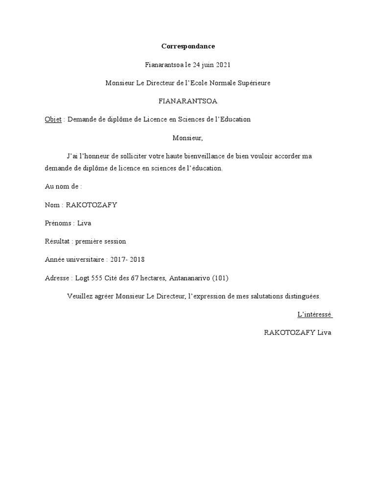 Correspondance | PDF