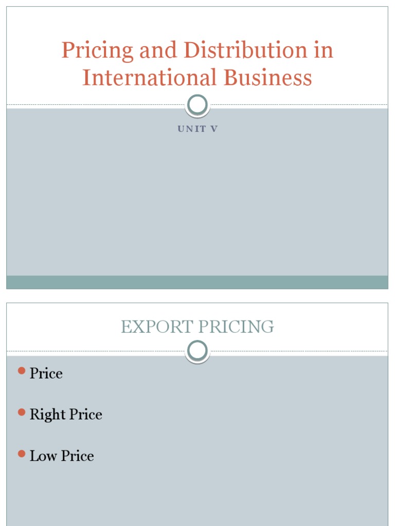 International Export Pricing Strategies | PDF | Pricing | Prices