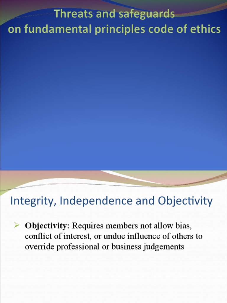 Threats and Safeguards On Professional Ethics | PDF | Conflict Of ...