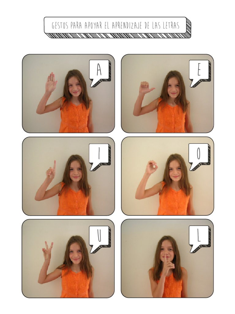10 Gestos para Apoyar El Aprendizaje de Las Letras | PDF
