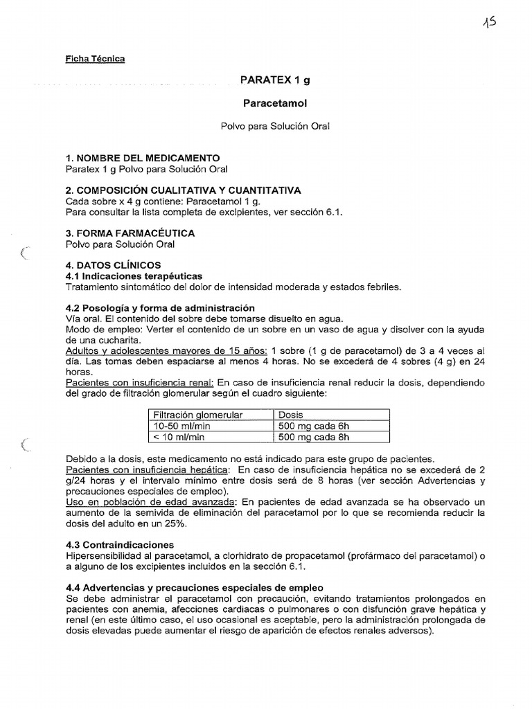 Ficha Tecnica Paratex | PDF