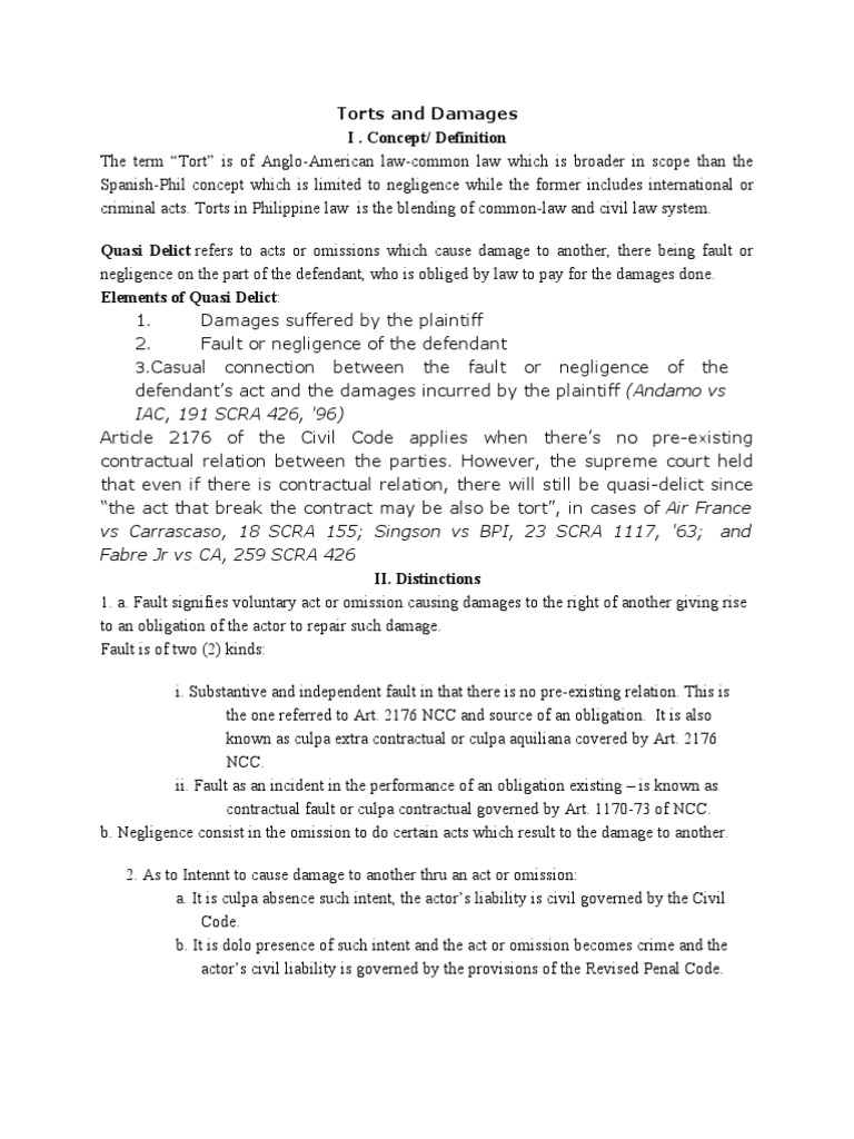 Torts And Damages Download Free Pdf Negligence Sovereign Immunity