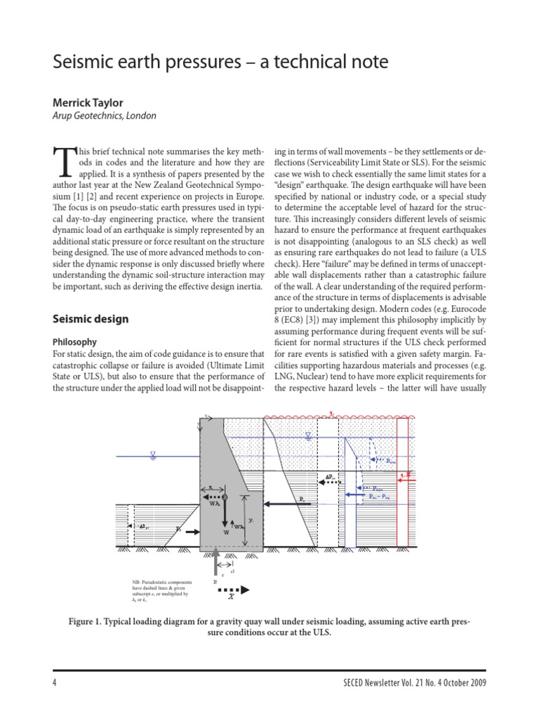 Seismic Earth Pressures - A Technical Note: Merrick Taylor | PDF ...