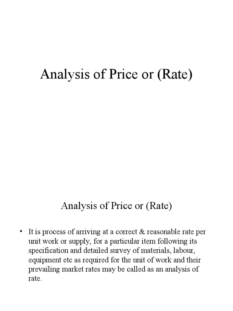 Rate Analysis for Construction Projects | PDF | Labour Economics ...