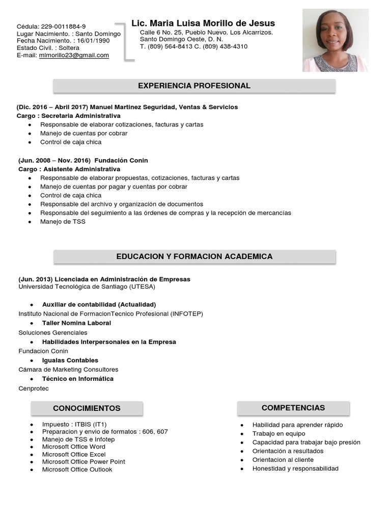 Curriculum Vitae - Maria Luisa Morillo | PDF | Microsoft Office | Microsoft