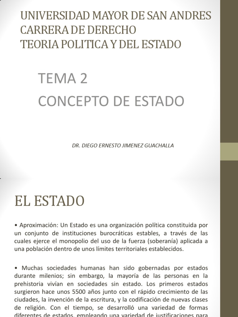 Tema 2 Concepto de Estado | PDF | Estado (política) | Ciencias Políticas