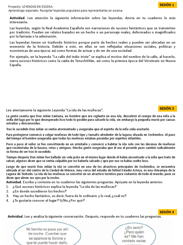 Proyecto 8 Leyendas | PDF