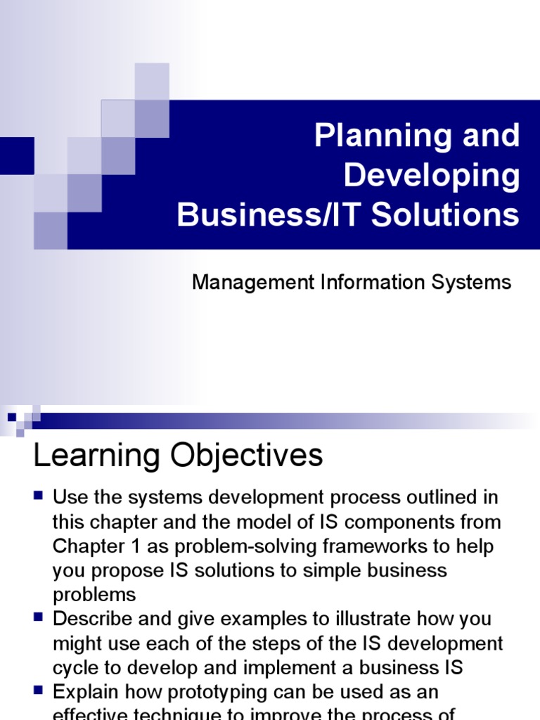 Planning and Developing Business/IT Solutions: Management Information Systems | PDF | Software ...