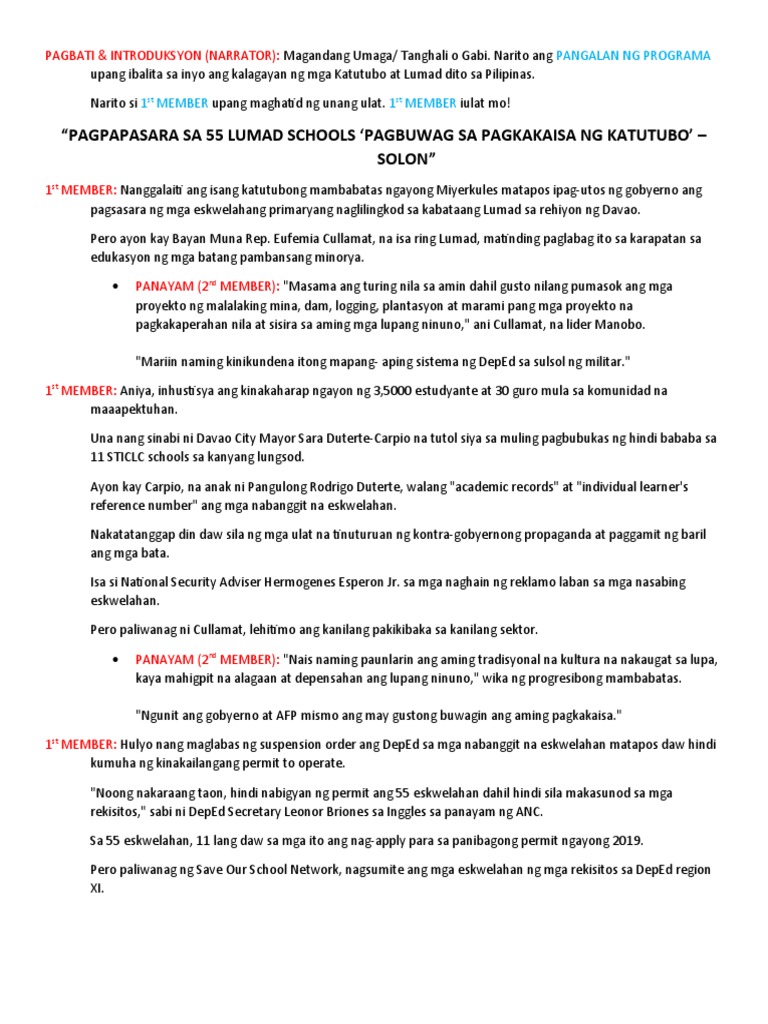 Script News Casting | PDF