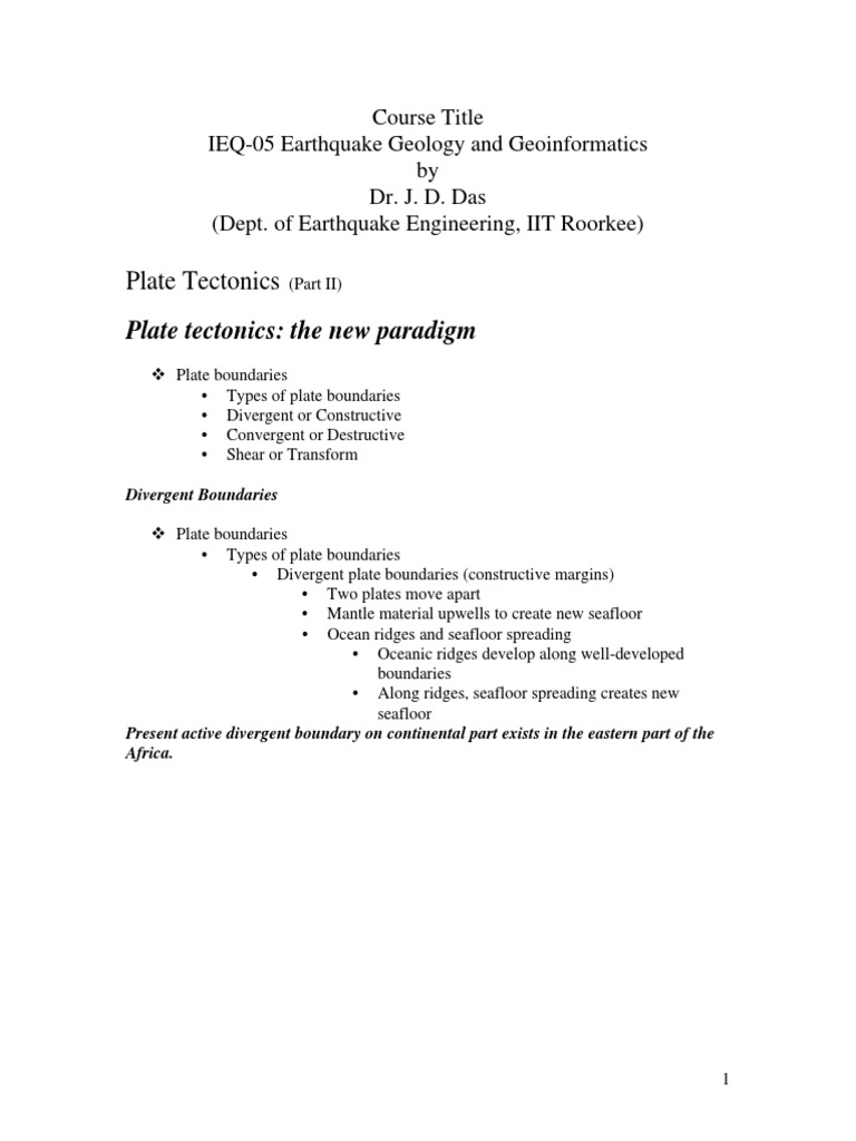 Understanding Plate Tectonics and Boundaries | PDF | Plate Tectonics ...