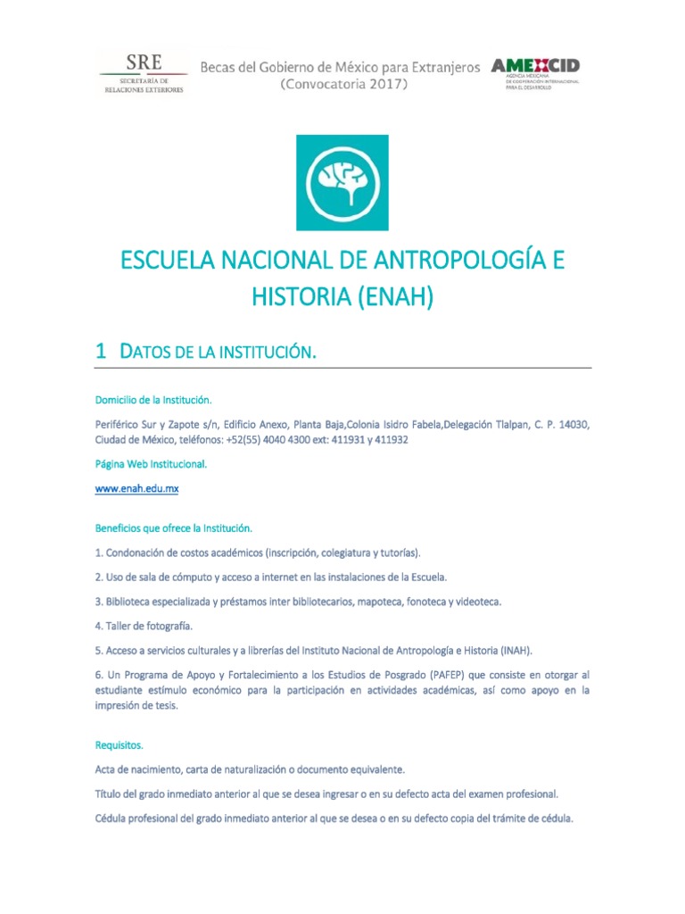 Maestrías y requisitos en la ENAH | PDF | Antropología | Educación avanzada
