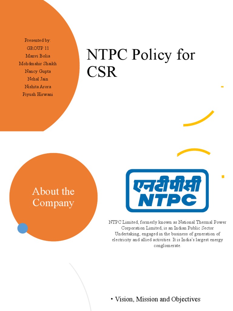 NTPC CSR Policy Overview and Impact | PDF