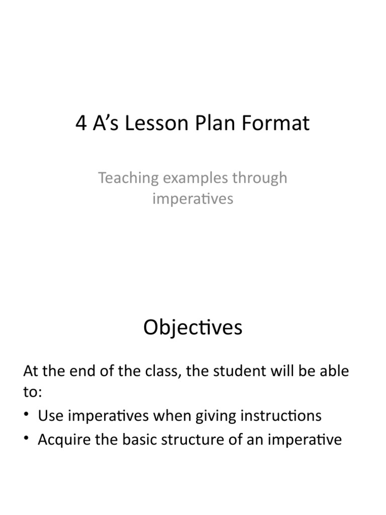 4 A's Lesson Plan Format Christian | PDF