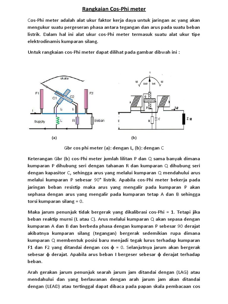Prinsip Kerja Cos Phi Meter | PDF
