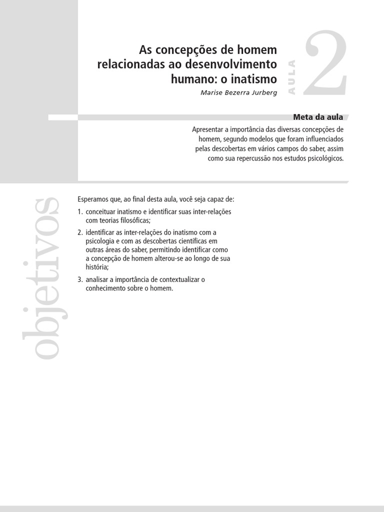 Aula 02 As concepções de homem relacionadas ao desenvolvimento humano o ...