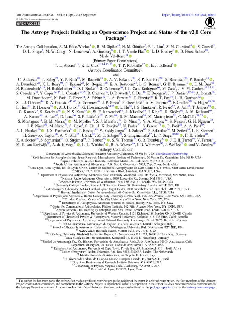 The Astropy Project Building An Open-Science Proje | PDF | Python ...