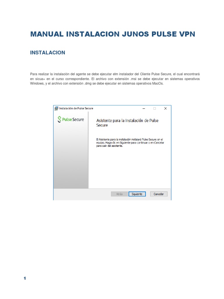 Manual Instalacion Pulse Secure VPN | PDF | Usuario (informática ...