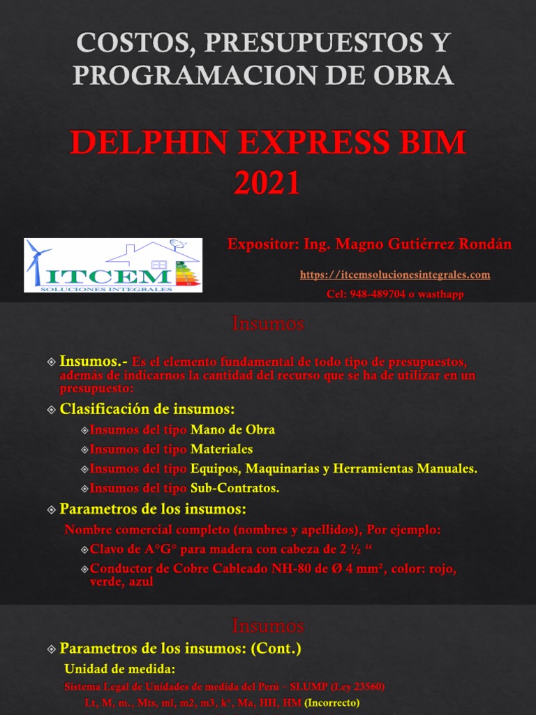 Costos y Presupuestos Con Delphin Express 2021 Septiembre 2020 | PDF