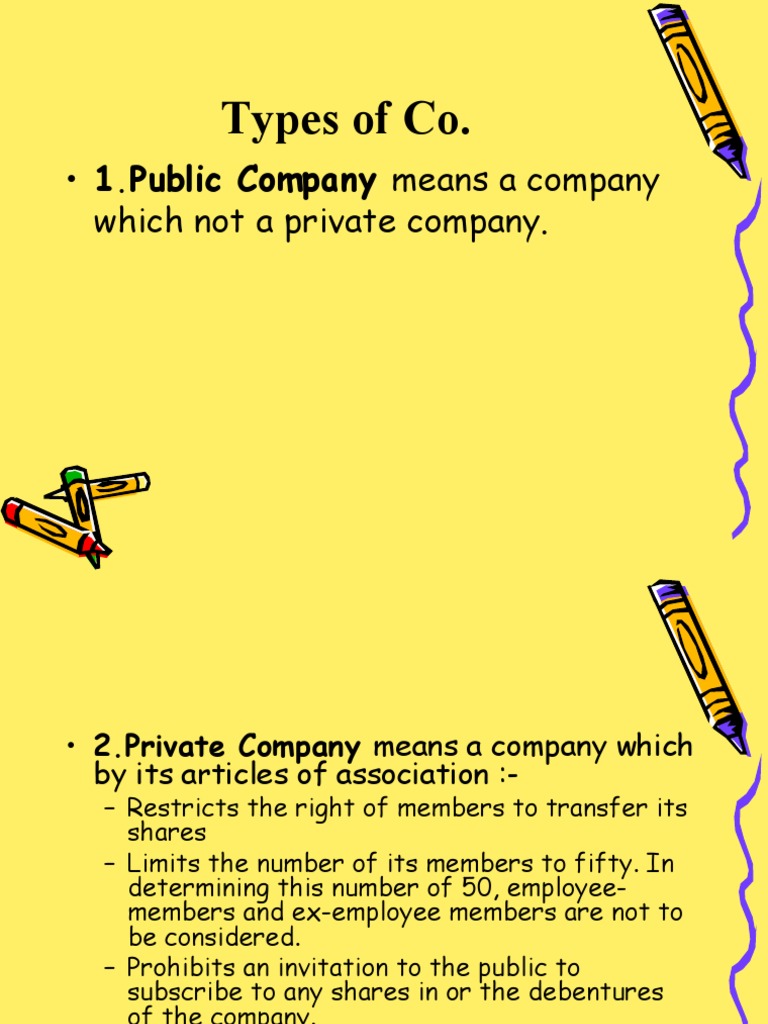 Types of Co.: - 1.public Company Means A Company Which Not A Private ...