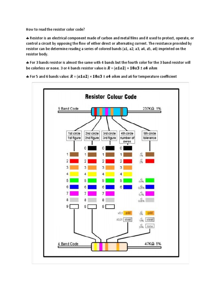 Basic EE - Resistor Color Code | PDF | Science & Mathematics