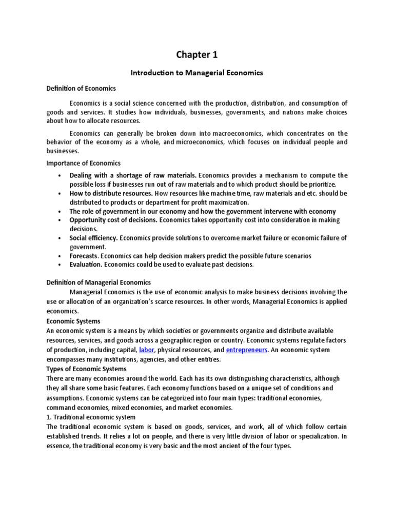 Chapter 5 Module in Managerial Economics | PDF | Economic System ...