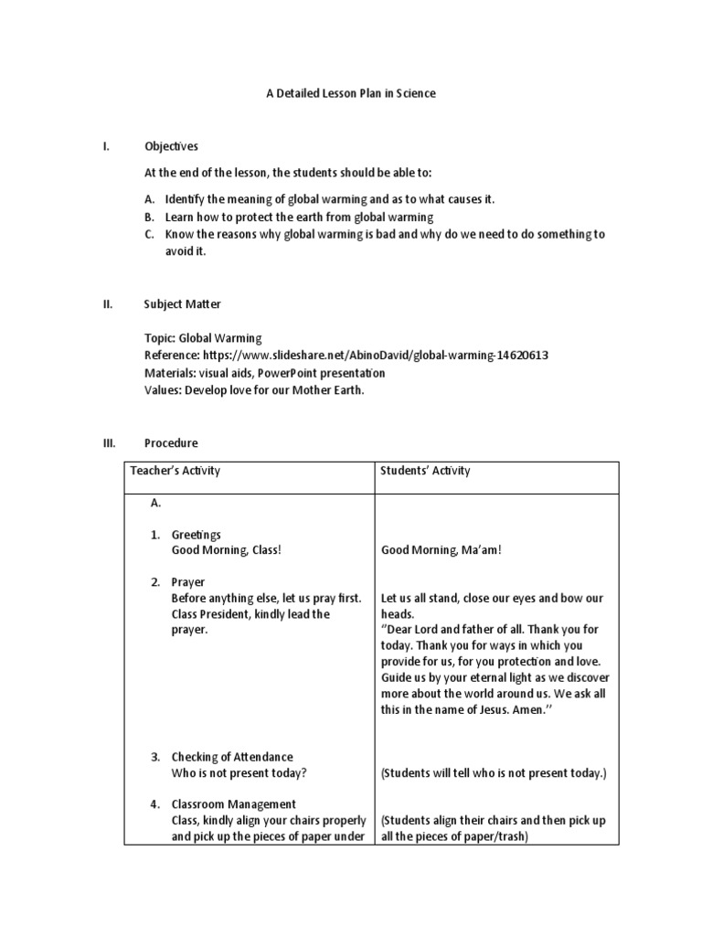 Global Warming Lesson Plan for Students | PDF | Greenhouse Effect ...
