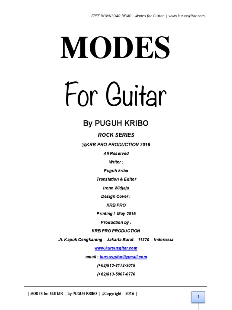 Guitar Modes | PDF | Mode (Music) | Musical Scales