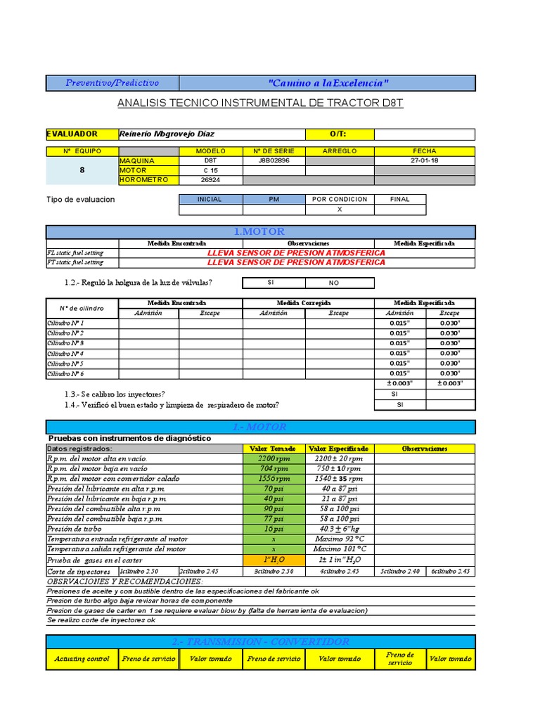 AT2 - Tractor D8T-041 | PDF | Gases | Ingeniería mecánica