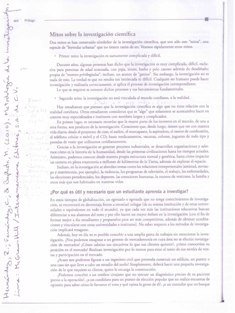 Hernández, R. Fernández, C. y Baptista, M. 2010. Metodología de La Inv ...