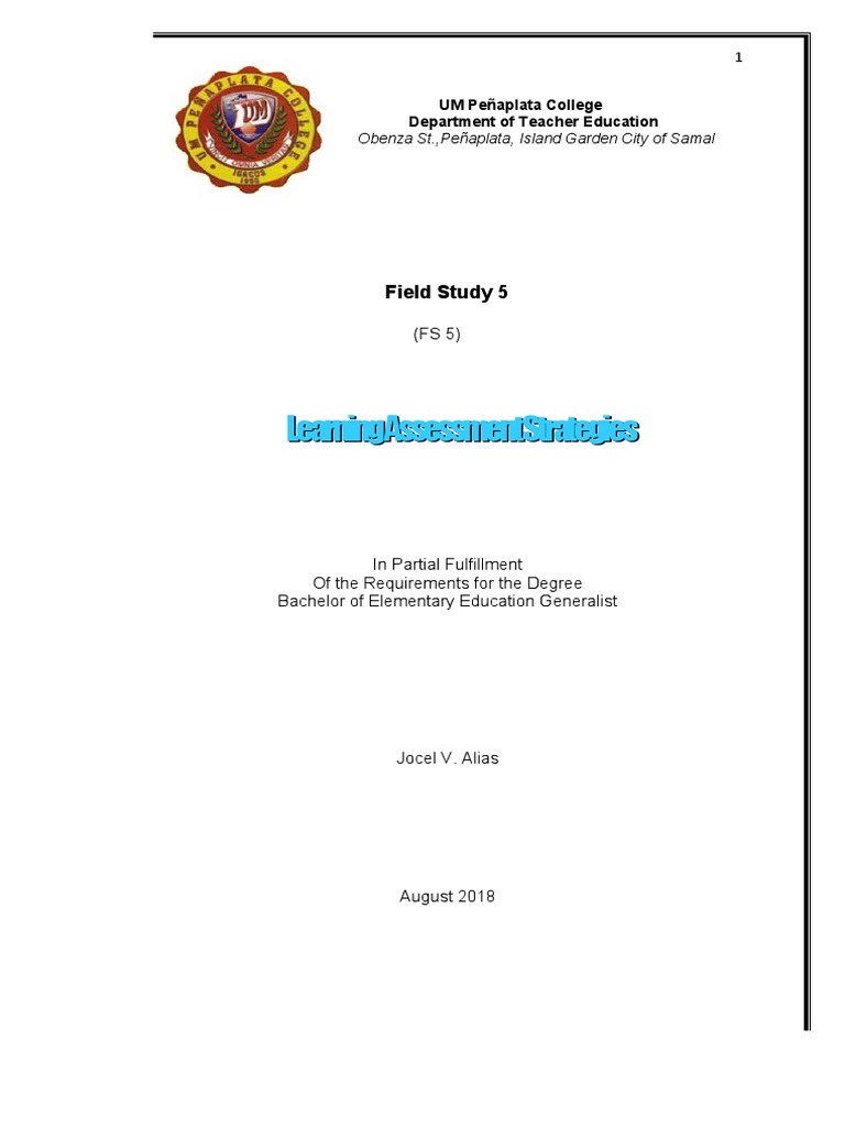 Fs 5 Portfolio | PDF | Educational Assessment | Teachers