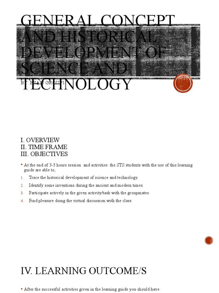General Concept and Historical Development of Science and Technology ...