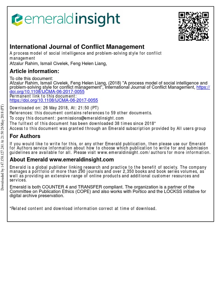Rahim, Civelek, Liang (2018) A Process Model of Social Intelligence and ...
