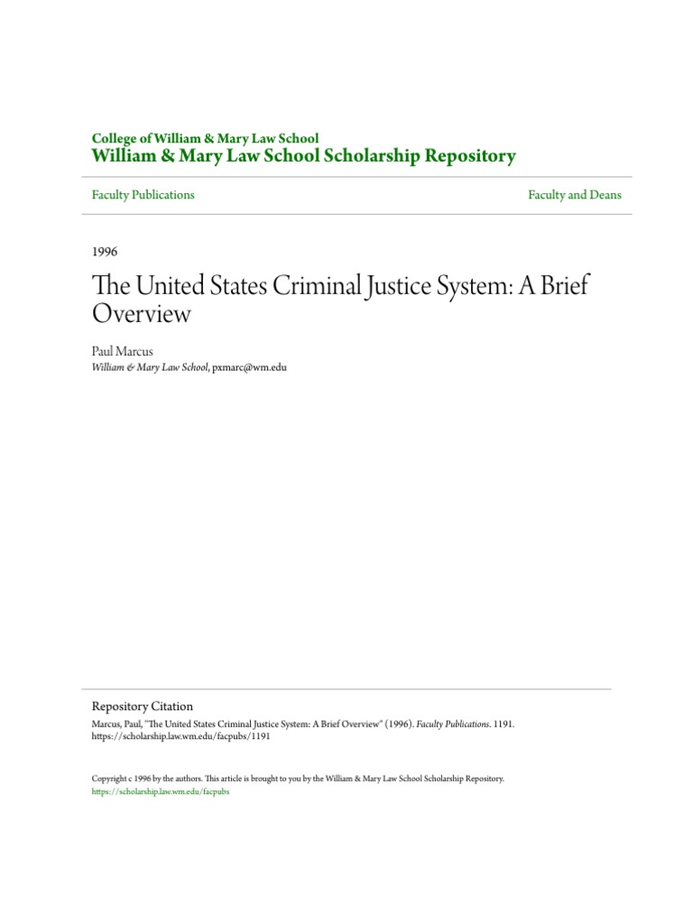 The United States Criminal Justice System - A Brief Overview | Download ...