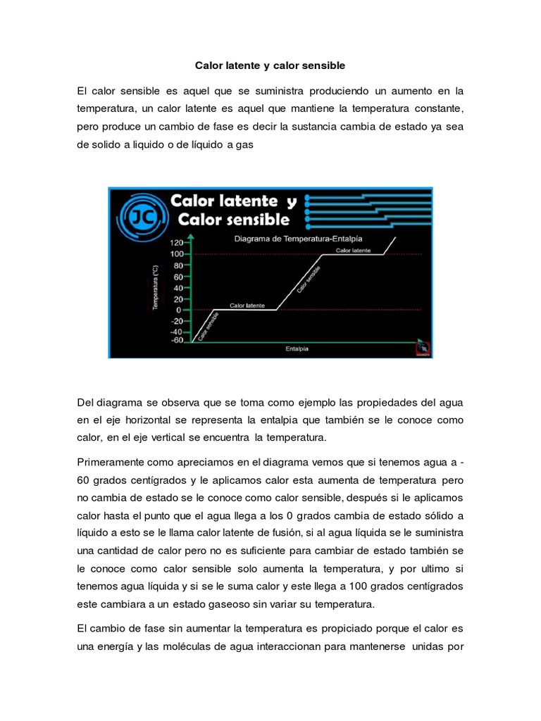 Calor Latente y Calor Sensible | PDF