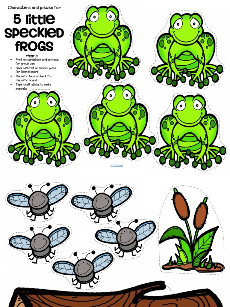 Frog Puppet Craft: Materials and Instructions for Creating Five Little ...