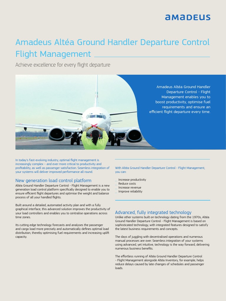 Amadeus Altéa Ground Handler Departure Control Flight Management | PDF ...