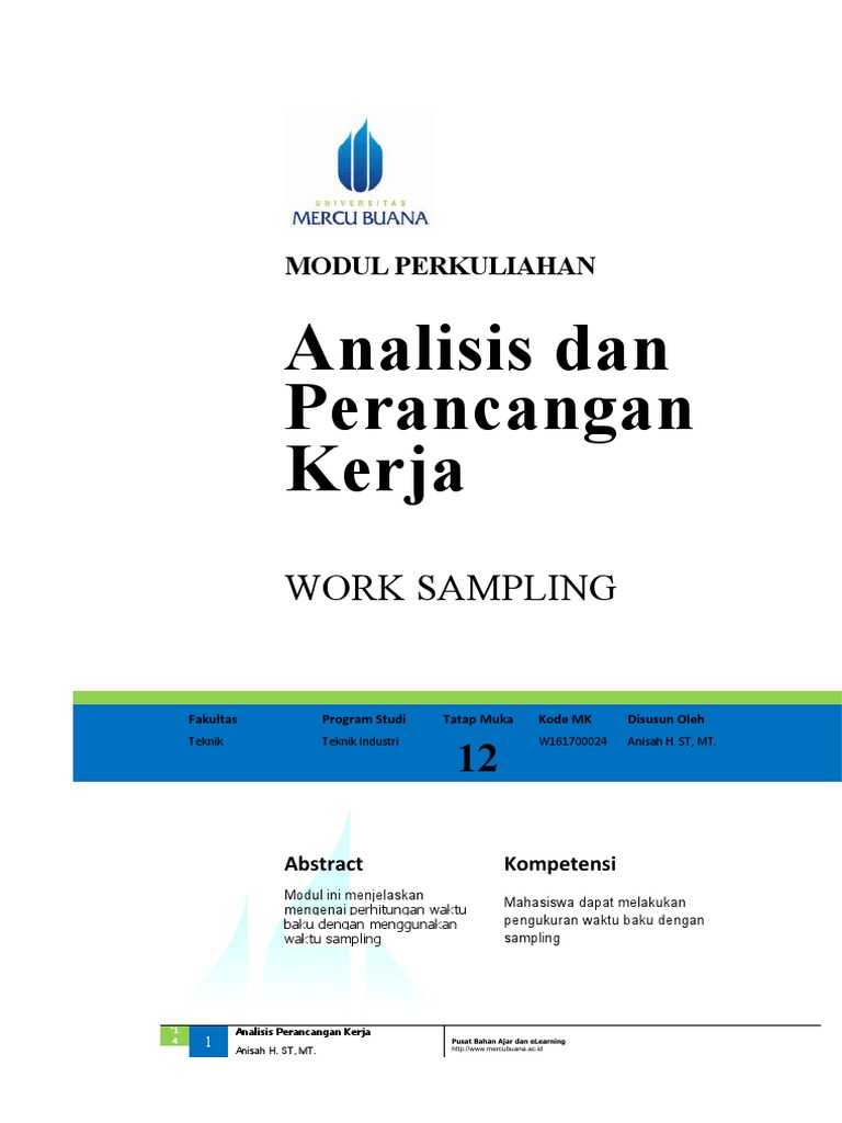 MODUL 12 Work Sampling | PDF