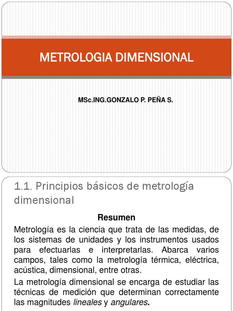 Metrologia Dimensional | PDF | Metrología | Medición