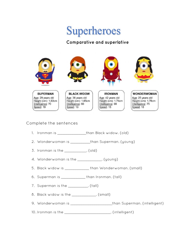 Comparative and Superlative/ Body Parts / Illnesses | PDF