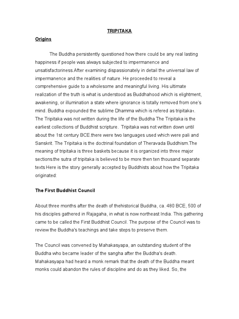 TRIPITAKA | PDF | Gautama Buddha | Schools Of Buddhism