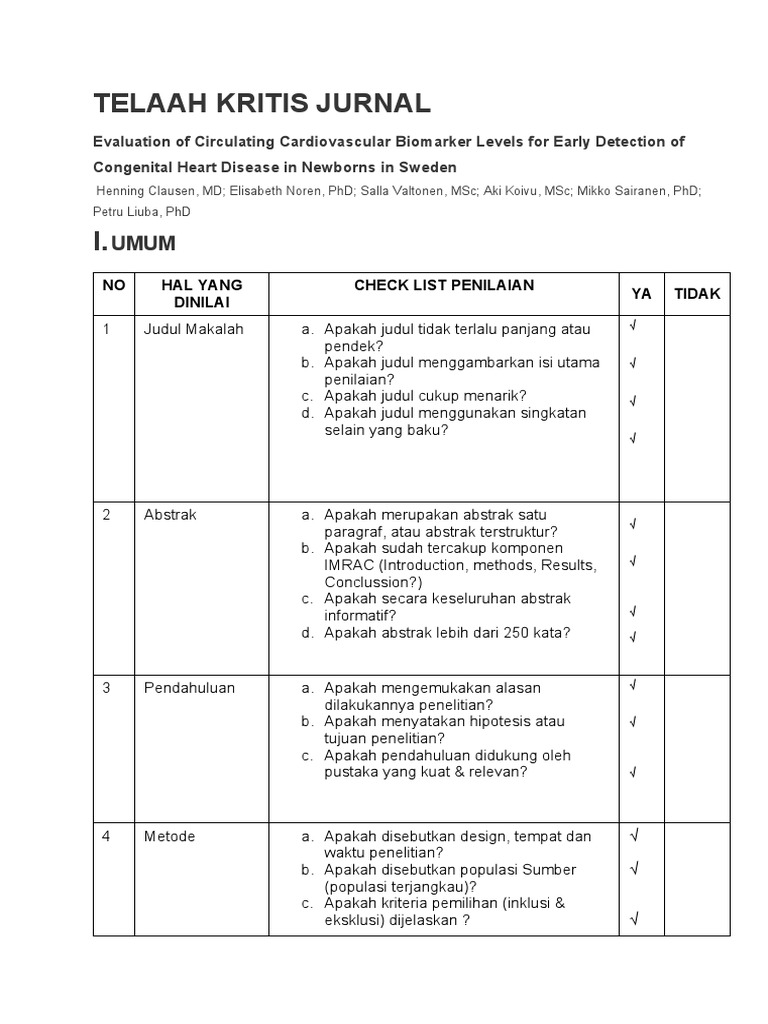 Telaah Kritis Jurnal Kardio | PDF