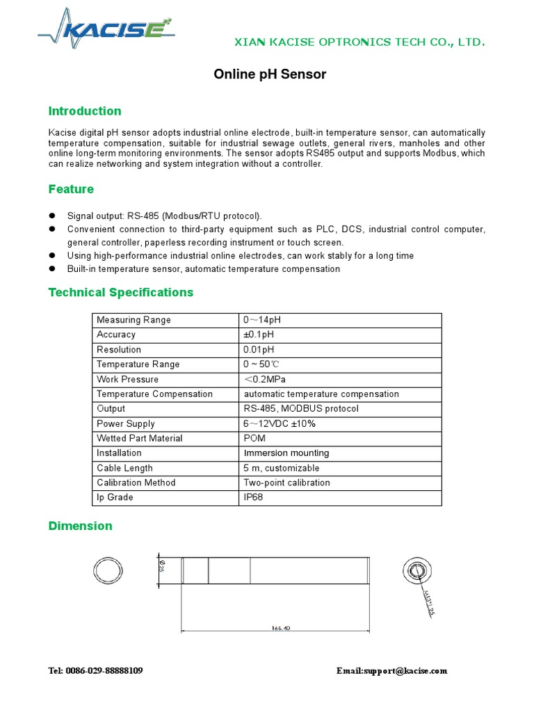 Online PH Sensor Datasheet - v1.2 | PDF