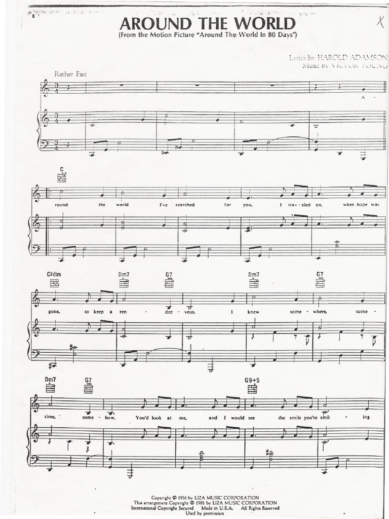 Around The World Piano Notes | PDF