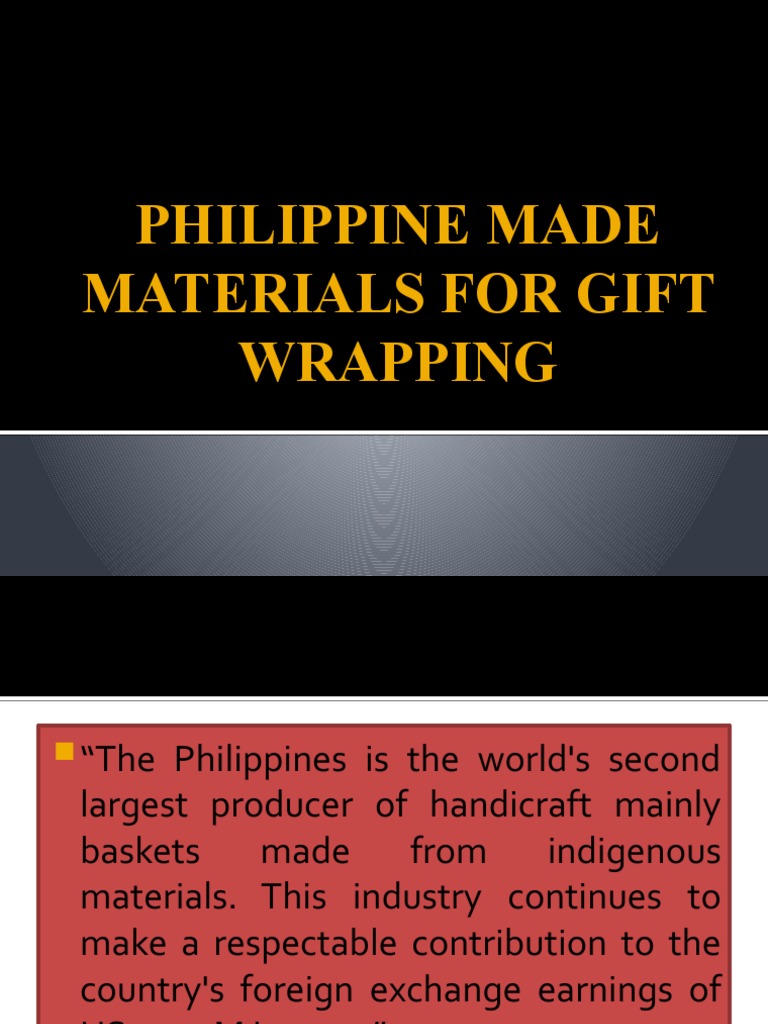 Philippine Eco-Friendly Gift Wrapping | PDF