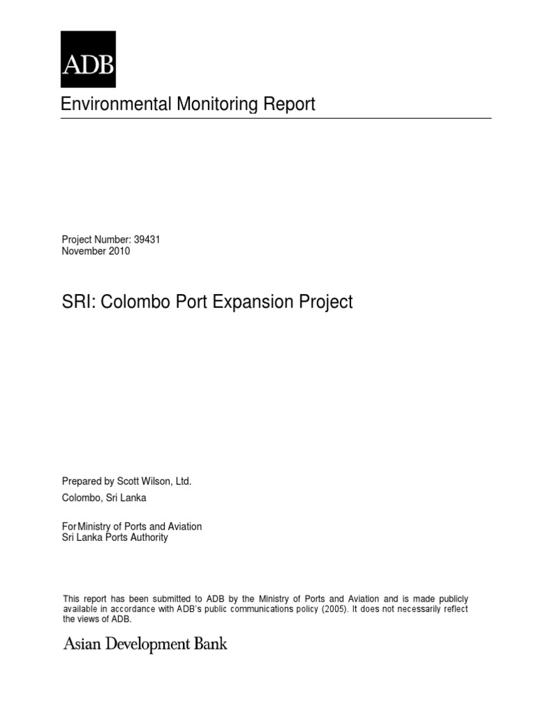 EMR - Colombo Port Expansion Project | PDF | Dredging | Environmental ...