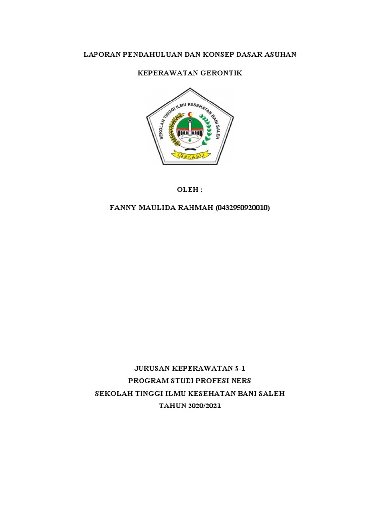 Laporan Pendahuluan Askep Gerontik | PDF | Pengembangan Diri | Kesehatan Holistik